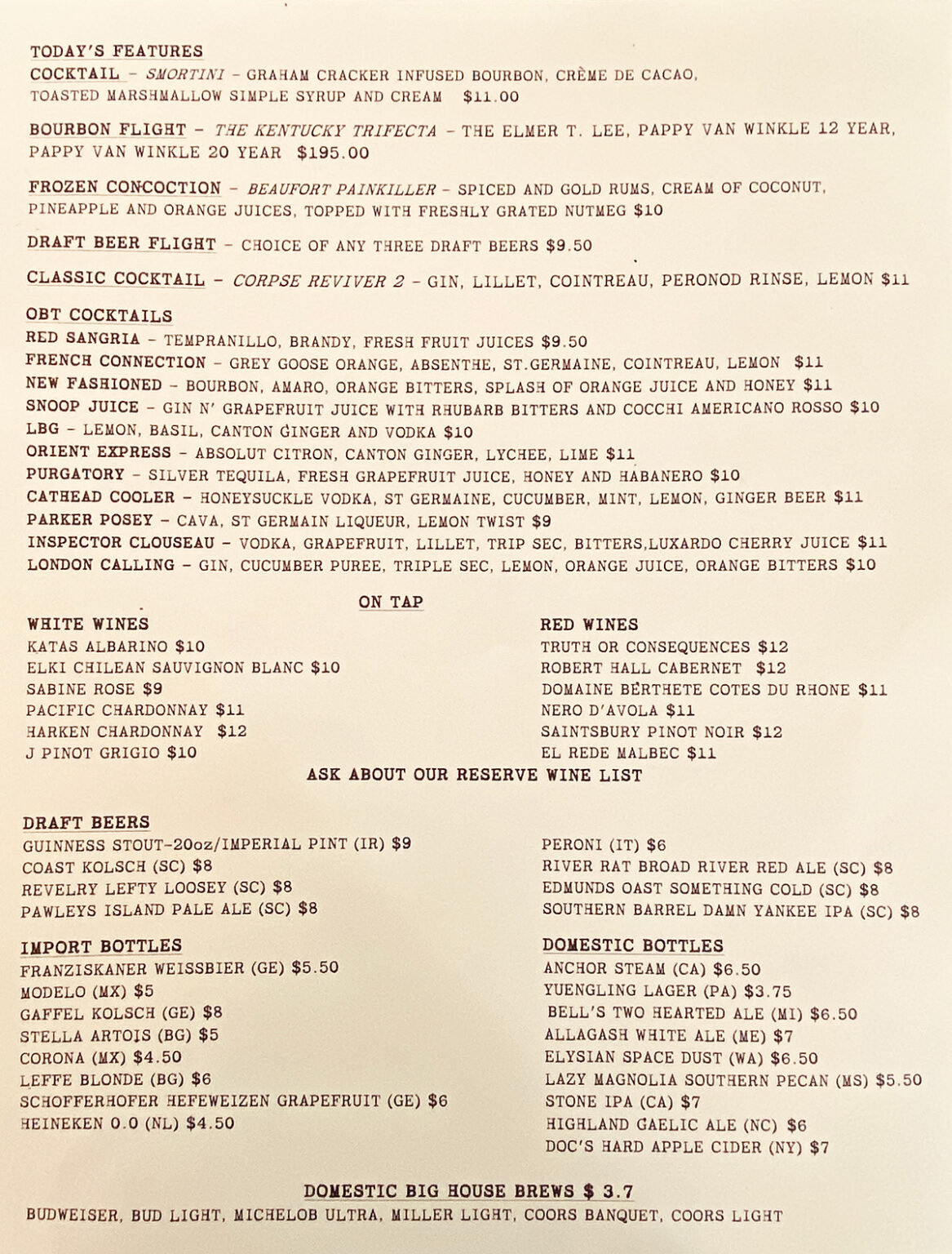 Welcome to Old Bull Tavern - Old Bull Tavern