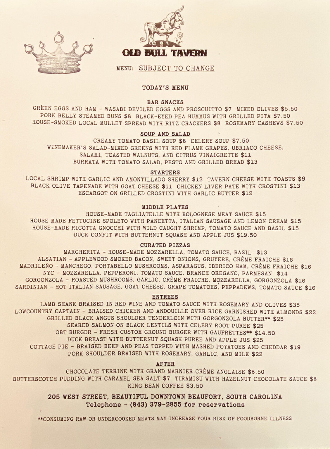 Welcome to Old Bull Tavern - Old Bull Tavern